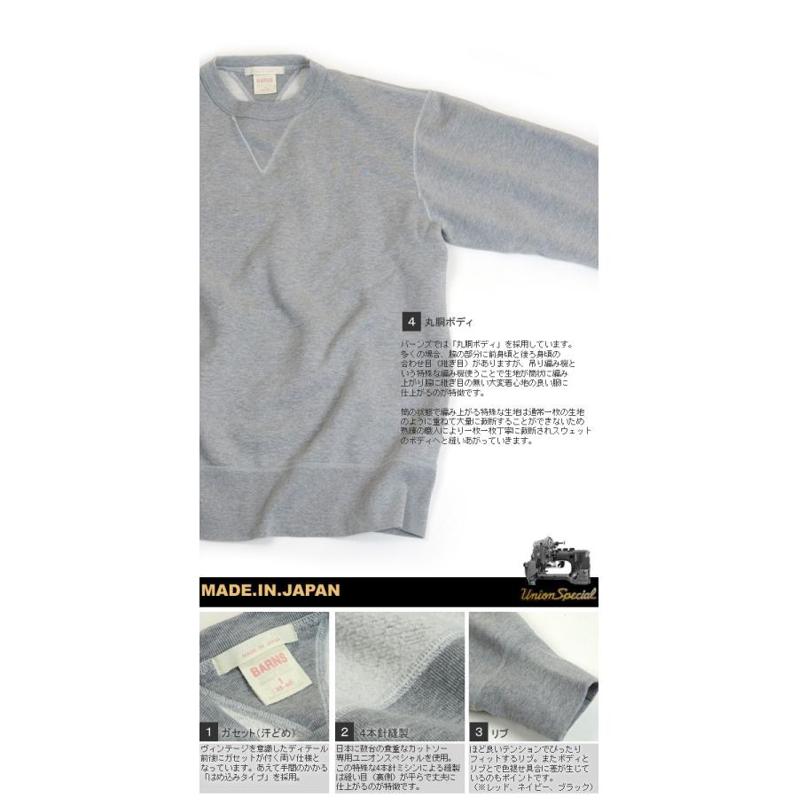 BARNS OUTFITTERS バーンズ ヴィンテージ 両V スウェット 4本針 BARNS OUTFITTERS バーンズ ヴィンテージ 両V スウェット 4本針