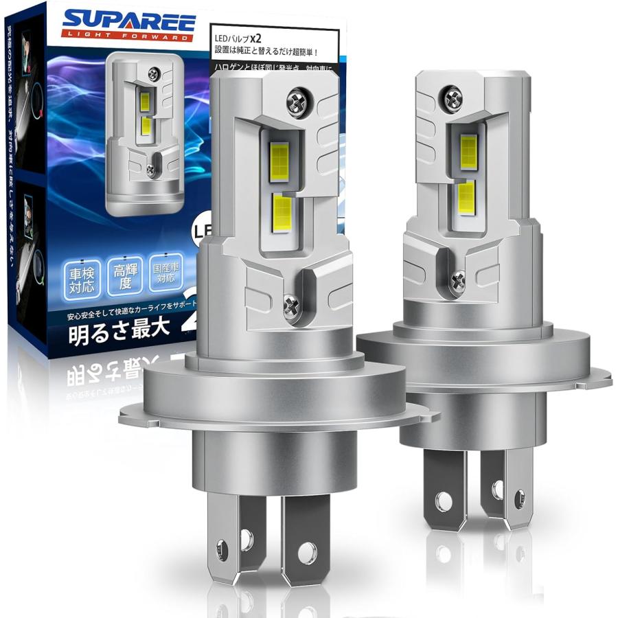 SUPAREE PRO H4 LED ヘッドライト 一体化 HI/LO切替 高輝度 ノイズキャンセラー内蔵 50W 12V/24対応 6500K ホワイト ファンレス : SUNVIC合同会社 ...