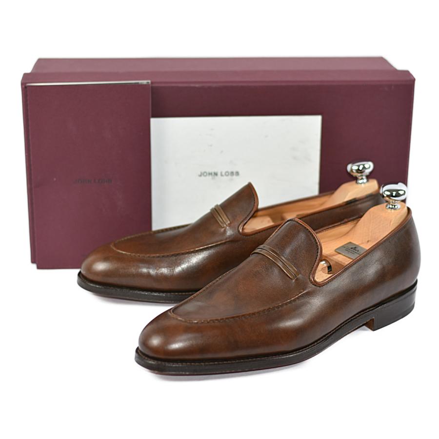 ジョンロブ 未使用品 美しいミュージアムカーフ メンズ ローファー シューズ アンブル ホールカット JOHN LOBB AMBLE ...
