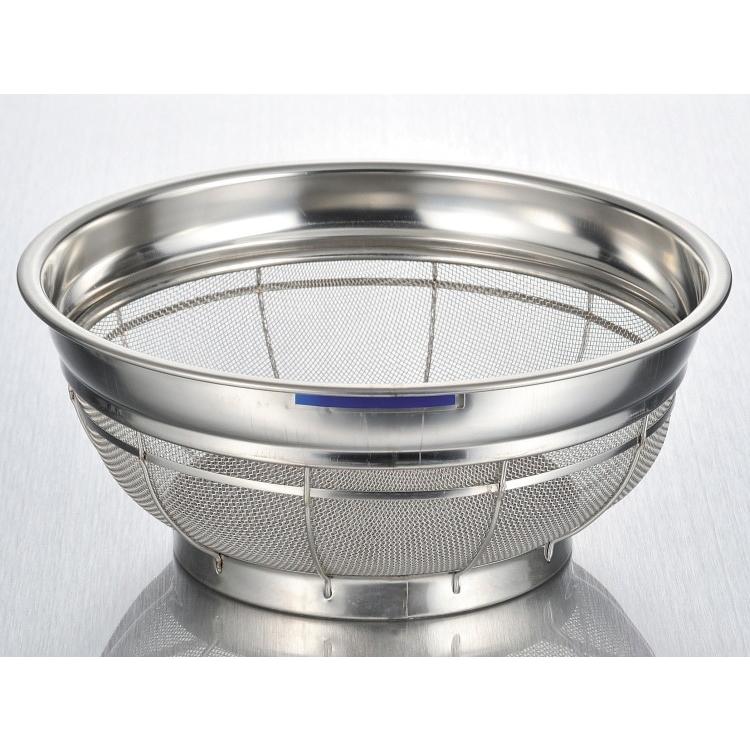 日本製 BK 18-8ステンレス製 浅型ザル カラーバー付 ブルー 35cm : キッチングッズ柳屋 ヤフー店 - 通販 - Yahoo!ショッピング