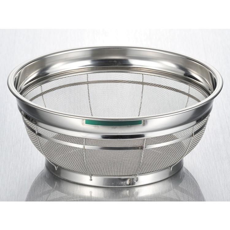 日本製 BK 18-8ステンレス製 F型ザル カラーバー付グリーン 33cm :0471807:キッチングッズ柳屋 ヤフー店 - 通販 - Yahoo!ショッピング