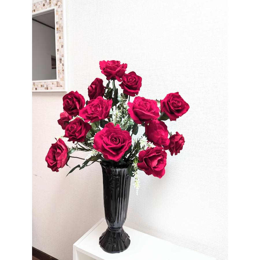 造花 ベルベットローズアレンジフラワー 高級ベルベット生地使用 消臭効果 防カビ効果発揮 : きつつき - 通販 - Yahoo!ショッピング