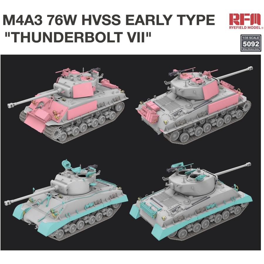 1/35スケール M4A3 76W HVSS 初期型 サンダーボルト7 : キヤホビー - 通販 - Yahoo!ショッピング