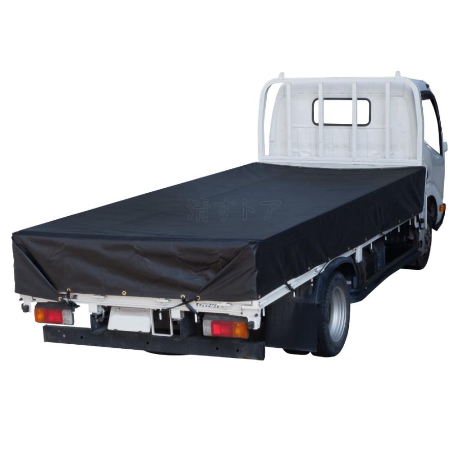 トラックシート ブラック 4号 2.66m×4.6m 1枚 中型トラック用ロング シートゴム付 エステル帆布 荷台カバー 平シート 黒 : 清すトア ヤフーショッピング店 - 通販 ...