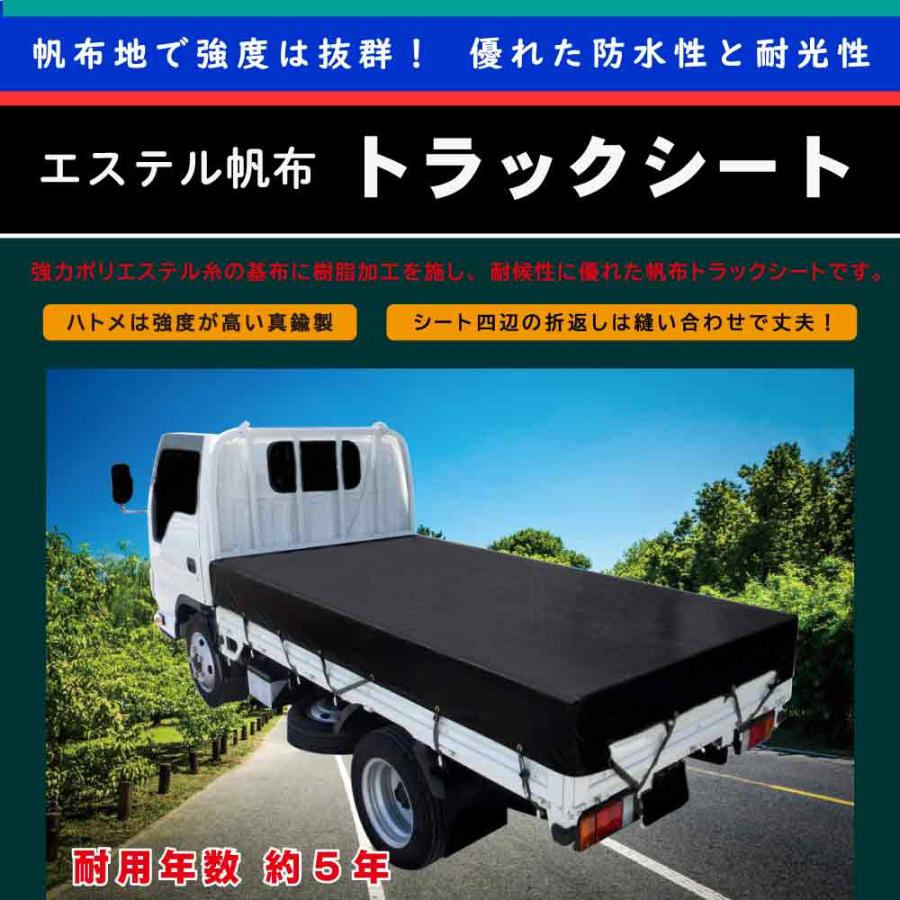 トラックシート ブラック 4号 2.66m×4.6m 1枚 中型トラック用ロング シートゴム付 エステル帆布 荷台カバー 平シート 黒 : 清すトア ヤフーショッピング店 - 通販 ...