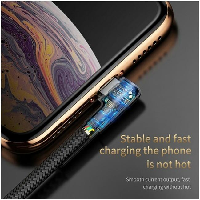 iPhone Lightning L字 リバーシブル 2m USBケーブル ロングケーブル アイフォン iPad対応 2.4A 高速充電 データケーブル Baseus PayPay ...