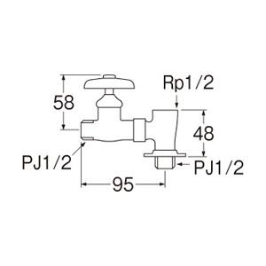 SANEI（水栓金具） 【B21A-13】 《KJK》 三栄水栓 SANEI 分岐バルブ ωα0 : KJK - 通販 - Yahoo!ショッピング