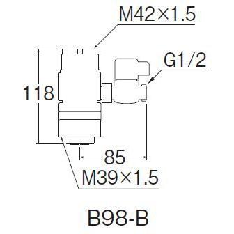 SANEI（水栓金具） 【B98-B】 《KJK》 三栄水栓 SANEI シングル混合栓用分岐アダプター ωα0 : KJK - 通販 - Yahoo!ショッピング