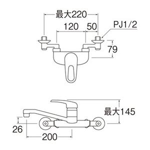 SANEI（水栓金具） 【CK2710K-13】 《KJK》 三栄水栓 SANEI シングル混合栓 キッチン用 ωα0 : KJK - 通販 - Yahoo!ショッピング