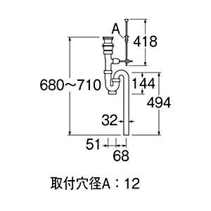 SANEI（水栓金具） 【H774-38】 《KJK》 三栄水栓 SANEI 洗髪排水栓付Sトラップ ωα0 : KJK - 通販 - Yahoo!ショッピング