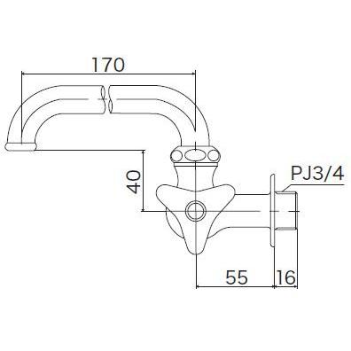 KVK 【K10-20】 《KJK》 横形自在水栓20 ωζ0 : KJK - 通販 - Yahoo!ショッピング