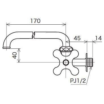 KVK 【K10C】 《KJK》 横形自在水栓 （レトロピアンハンドル付） ωζ0 : KJK - 通販 - Yahoo!ショッピング