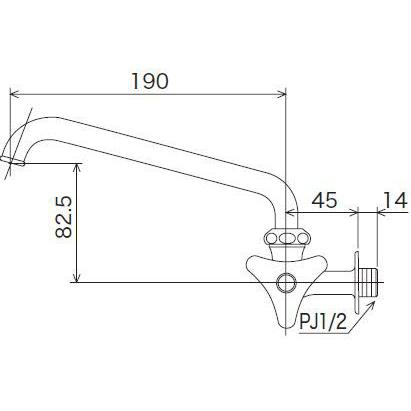KVK 【K10D】 《KJK》 横形自在水栓 （上向パイプ） ωζ0 : KJK - 通販 - Yahoo!ショッピング