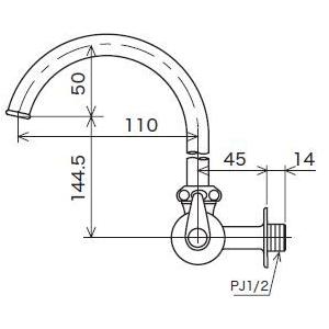 KVK 【K10SSE】 《KJK》 横形自在水栓 （節水チップ内蔵型） ωζ0 : KJK - 通販 - Yahoo!ショッピング