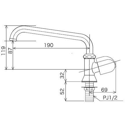 【K16NDE】 《KJK》 KVK 立形自在水栓 （節水チップ内蔵型） ωζ0 : k16nde : KJK - 通販 - Yahoo!ショッピング