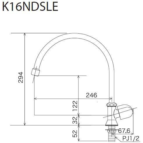 KVK 【K16NDSLE】 《KJK》 立形自在水栓/蛇口/カラン（節水チップ内蔵型） 固定こま ωζ0 : KJK - 通販 - Yahoo!ショッピング