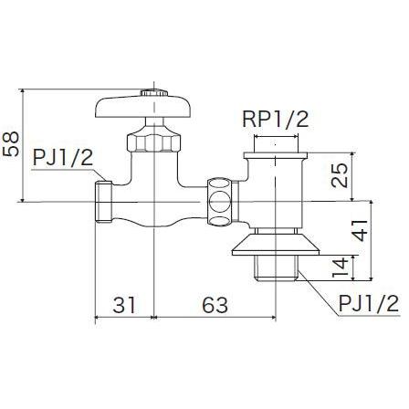 KVK 【K19U4】 《KJK》 分岐水栓 ωζ0 : KJK - 通販 - Yahoo!ショッピング