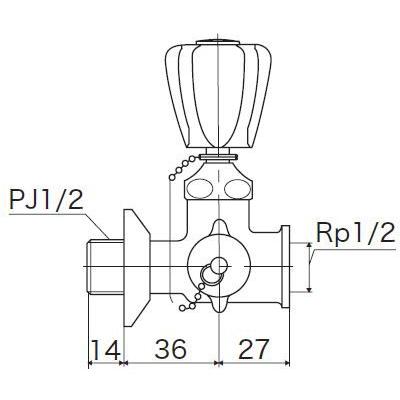 KVK 【K20W】 《KJK》 三方分岐水栓 ωζ0 : KJK - 通販 - Yahoo!ショッピング