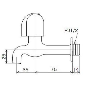 KVK 【K2E】 《KJK》 胴長横水栓 （節水チップ内蔵型） ωζ0 : KJK - 通販 - Yahoo!ショッピング