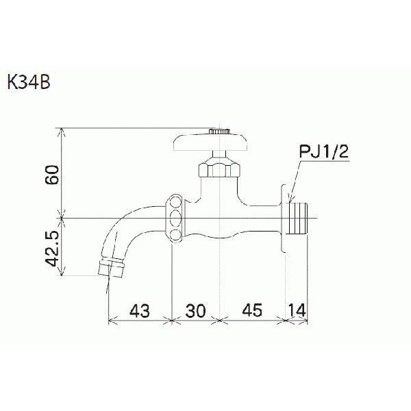 KVK 【K34B】 《KJK》 吐水口回転形給水栓 ωζ0 : KJK - 通販 - Yahoo!ショッピング