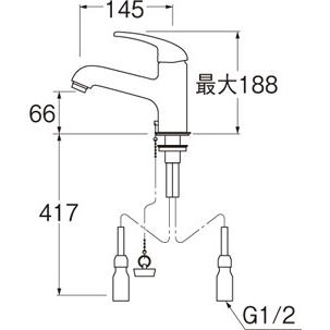 SANEI（水栓金具） 【K4710V-13-23】 《KJK》 三栄水栓 SANEI シングルワンホール洗面混合栓 ωα0 : KJK - 通販 - Yahoo!ショッピング