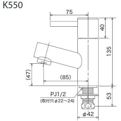 KVK 【K550】 《KJK》 立水栓/蛇口/カラン（単水栓） ωζ0 : KJK - 通販 - Yahoo!ショッピング