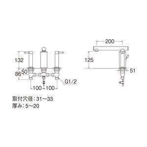 SANEI 【K55300P-JD-13】 《KJK》 三栄水栓 ツーバルブ洗面混合栓 ωα0 : KJK - 通販 - Yahoo!ショッピング