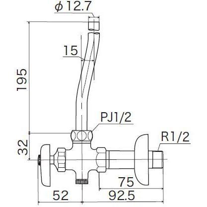 KVK 【K6W】 《KJK》 アングル形止水栓ドライバー式（水抜き付・固定こま） ωζ0 : KJK - 通販 - Yahoo!ショッピング