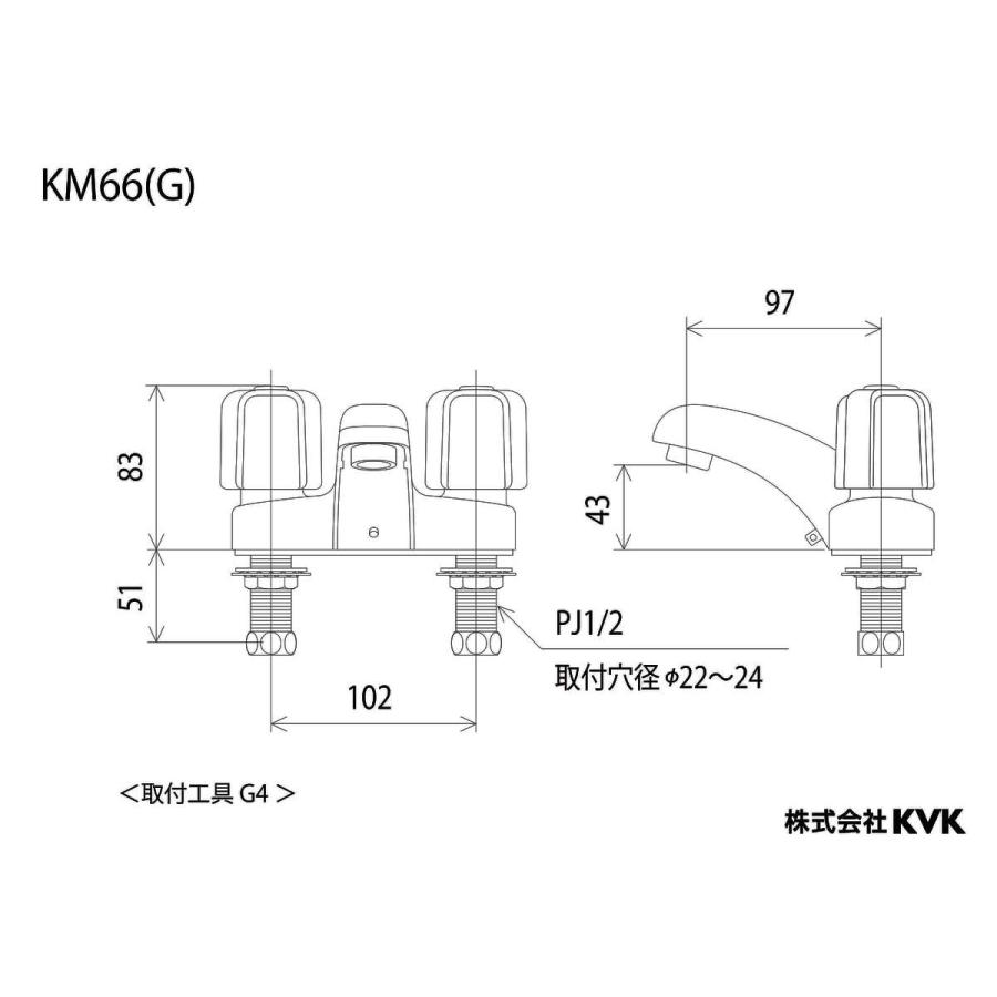KVK 【KM66GCN】 《KJK》 2ハンドル混合栓(ヒートン付) ωζ0 : KJK - 通販 - Yahoo!ショッピング
