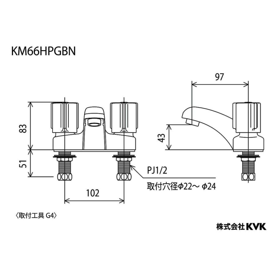【KM66HPGBN】 《KJK》 KVK 2ハンドル混合栓(ポップアップ式) ωζ0 : km66hpgbn : KJK - 通販 - Yahoo!ショッピング