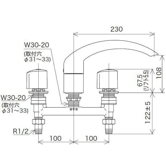 KVK 【KM70】 《KJK》 2ハンドル混合栓（ユニオン接続） ωζ0 : KJK - 通販 - Yahoo!ショッピング