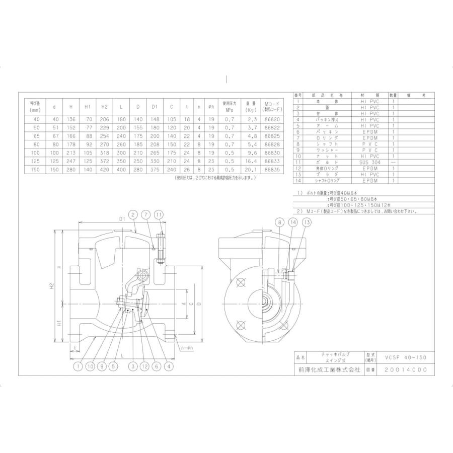 【VCSF-65】 《KJK》 マエザワ MSバルブ スイングチャッキバルブ ωε0 : KJK - 通販 - Yahoo!ショッピング