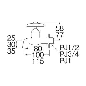SANEI（水栓金具） 【Y10J-25】 《KJK》 三栄水栓 SANEI 横水栓 ωα0 : KJK - 通販 - Yahoo!ショッピング