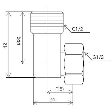 【ZS505】 《KJK》 KVK 片ナットエルボ（短） ωζ0 :ZS505:KJK - 通販 - Yahoo!ショッピング