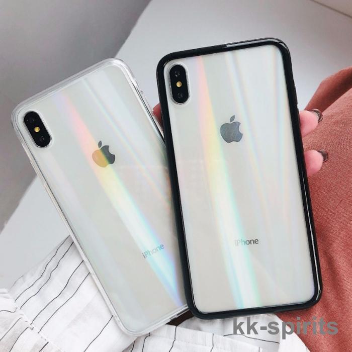 ブランド登録なし iPhone12 iPhoneケース オーロラ クリアケース 多機種対応 iPhone12mini iPhone12Pro iPhone12ProMax ガラス TPU ...