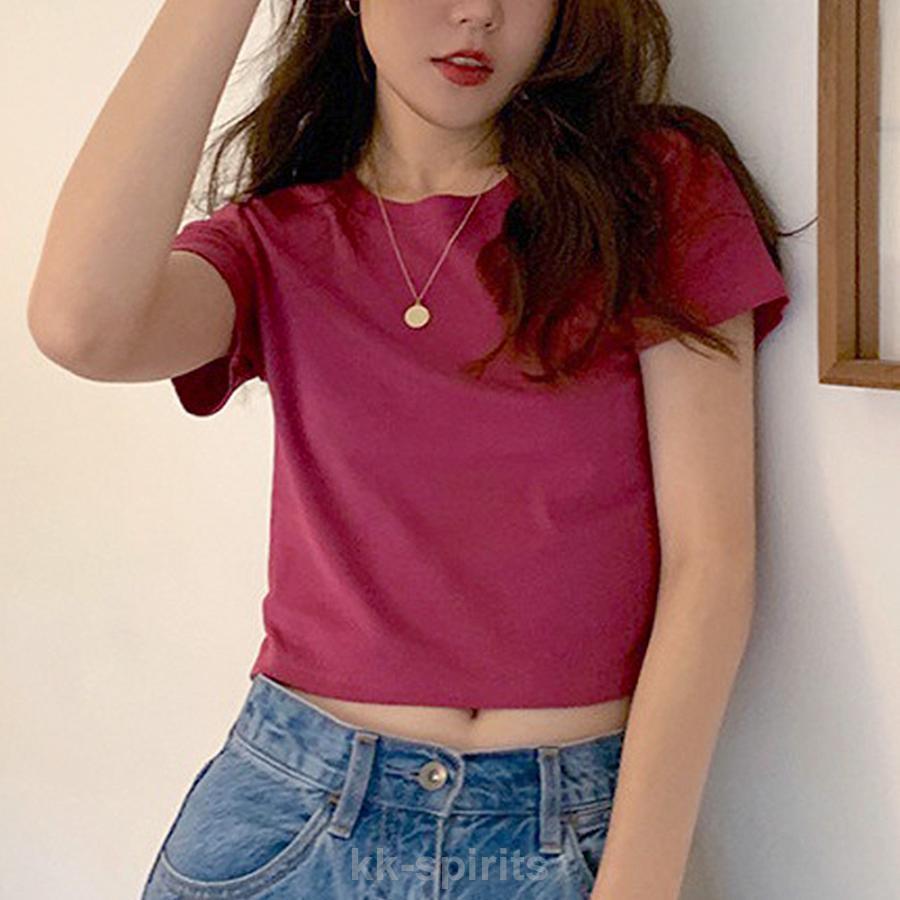 ショート丈tシャツ へそ出し 8色 夏 : kk-spirits - 通販 ショート丈tシャツ へそ出し 8色 夏 : kk-spirits - 通販