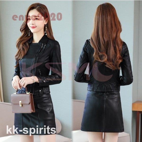 レディース ジャケット PU革ジャン ライダースジャケット ジャンパー(小さめ、oneサイズアップ勧め) バイク レザージャケット : kk-spirits - 通販 - Yahoo!ショッピング