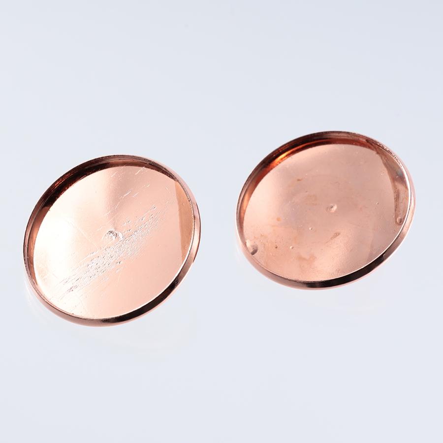 ブローチピン 台座 付き 20個 25mm台座 ピンクゴールド ブローチ 金具 ミール皿 セッティング台座 ハンドメイド アクセサリー パーツ ...