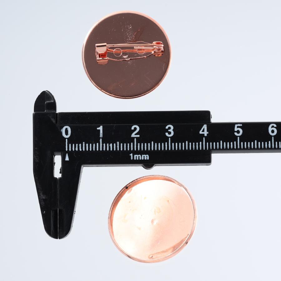 ブローチピン 台座 付き 20個 25mm台座 ピンクゴールド ブローチ 金具 ミール皿 セッティング台座 ハンドメイド アクセサリー パーツ ...