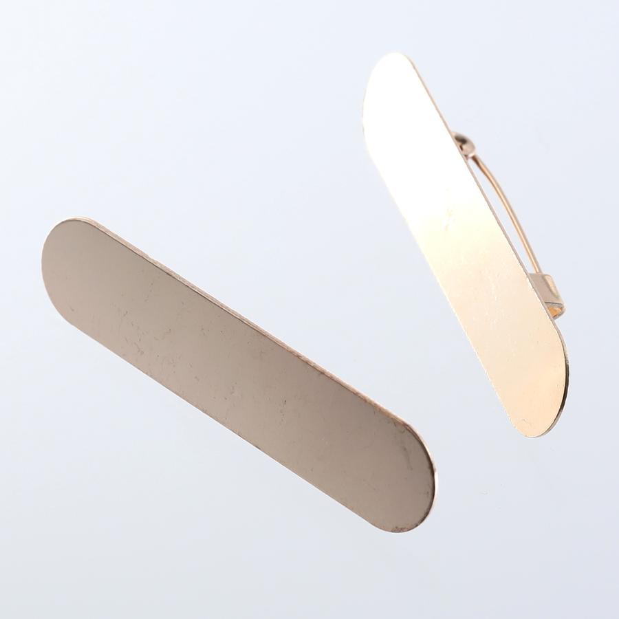 ブローチピン 台座 付き ゴールド KC金 20個 40mm横長平台座 ブローチ 金具 セッティング 台 アクセサリー パーツ AP2083 ...