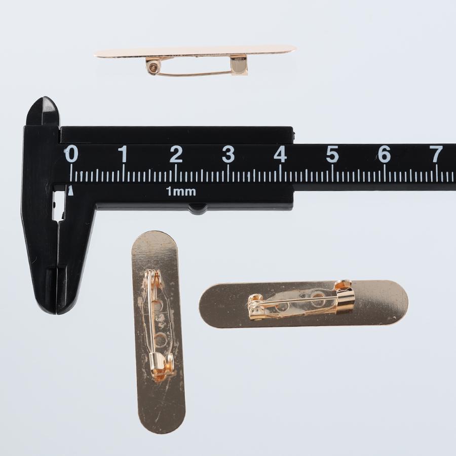 ブローチピン 台座 付き ゴールド KC金 20個 40mm横長平台座 ブローチ 金具 セッティング 台 アクセサリー パーツ AP2083 ...