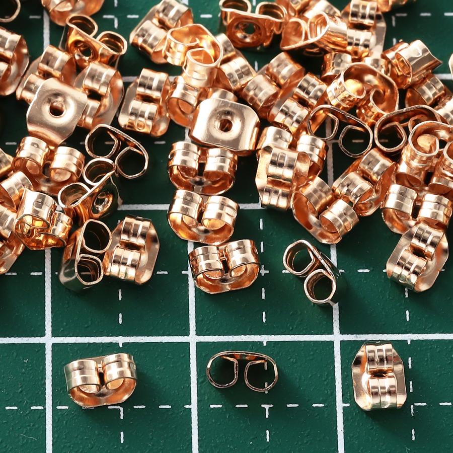 ピアスキャッチ ゴールド 100個 KC金 5x3.5 小さめ おしゃれ アクセサリー パーツ 手芸 AP2113 爆安