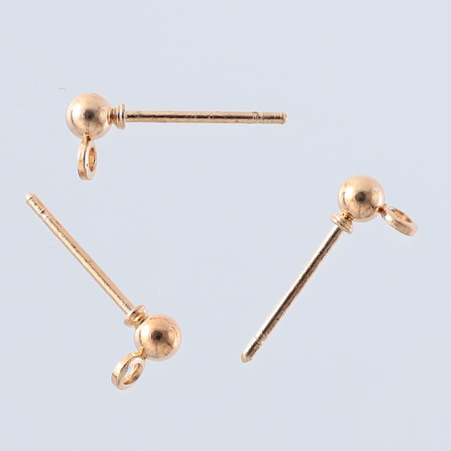 ピアス パーツ ゴールド 丸玉 3mm 80個 KC金 カン付き アクセサリー 金具 ハンドメイド 手芸 AP2139 : ファイニエ ...