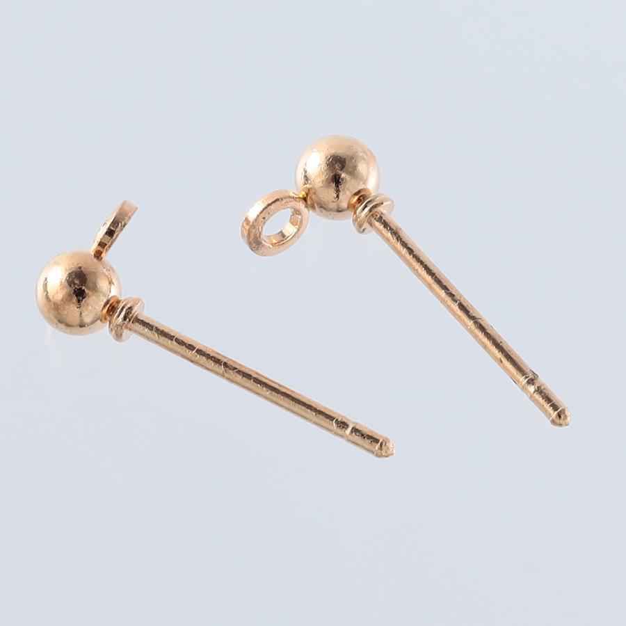 ピアス パーツ ゴールド 丸玉 3mm 80個 KC金 カン付き アクセサリー 金具 ハンドメイド 手芸 AP2139 : ファイニエ ...