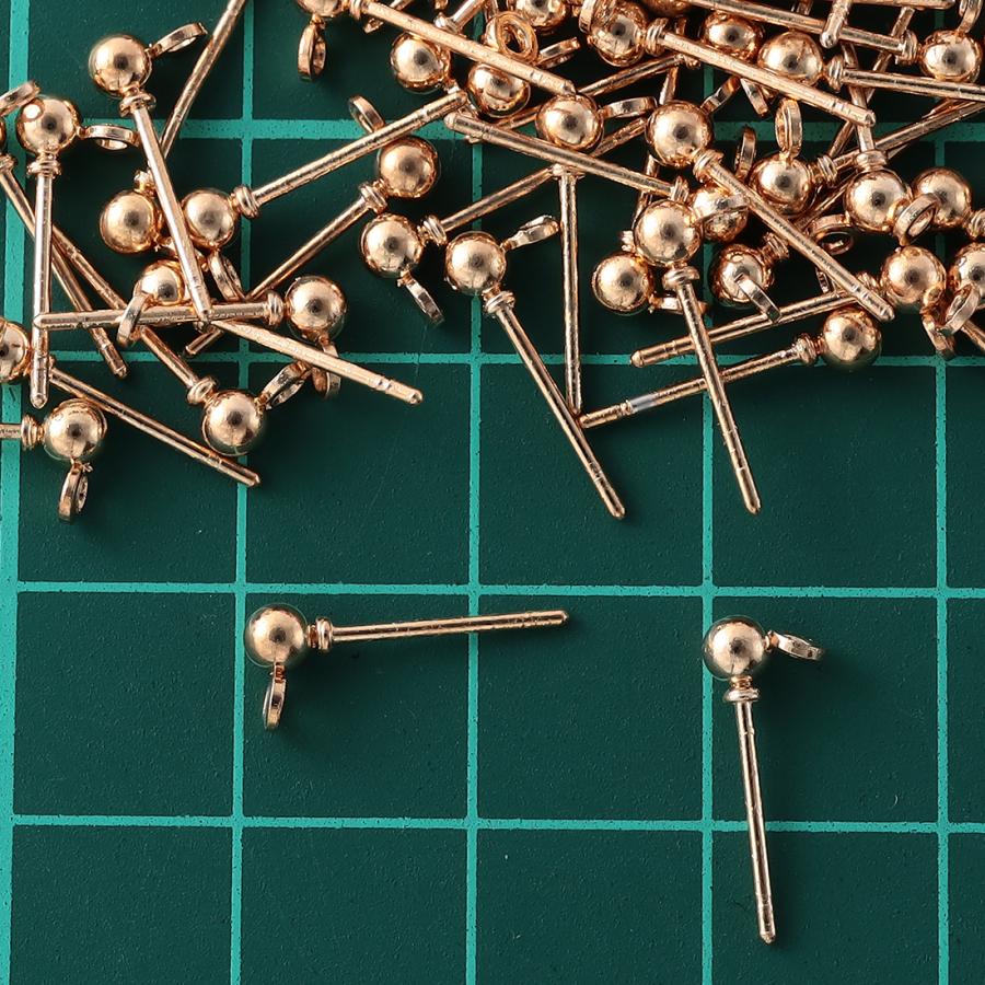 ピアス パーツ ゴールド 丸玉 3mm 80個 KC金 カン付き アクセサリー 金具 ハンドメイド 手芸 AP2139 : ファイニエ ...