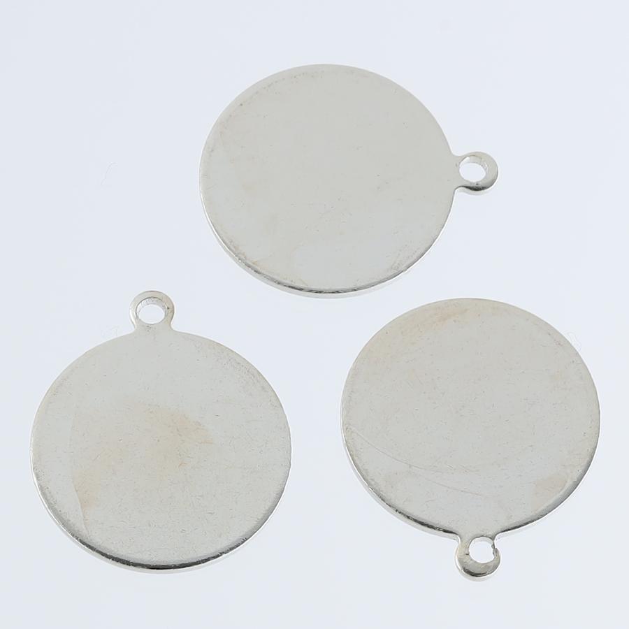 メタルパーツ プレート 丸 18mm シルバー 20個 カン付き カボション貼り付け セッティング 台座 アクセサリー 金具 AP2203 ...