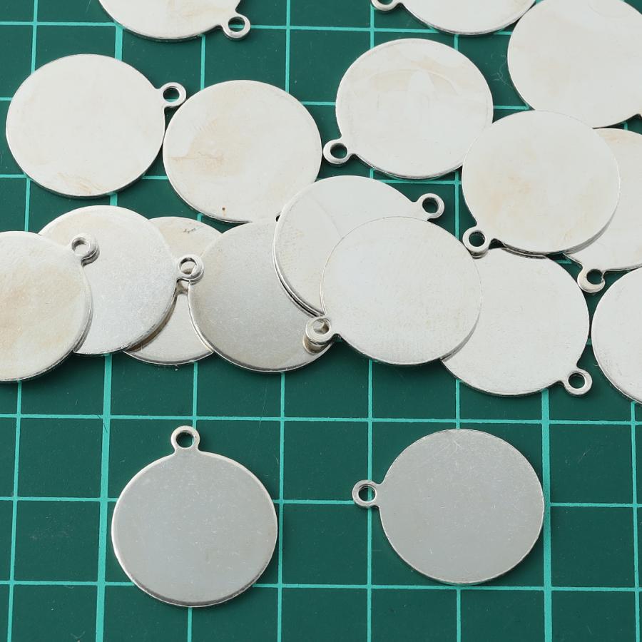 メタルパーツ プレート 丸 18mm シルバー 20個 カン付き カボション貼り付け セッティング 台座 アクセサリー 金具 AP2203 ...