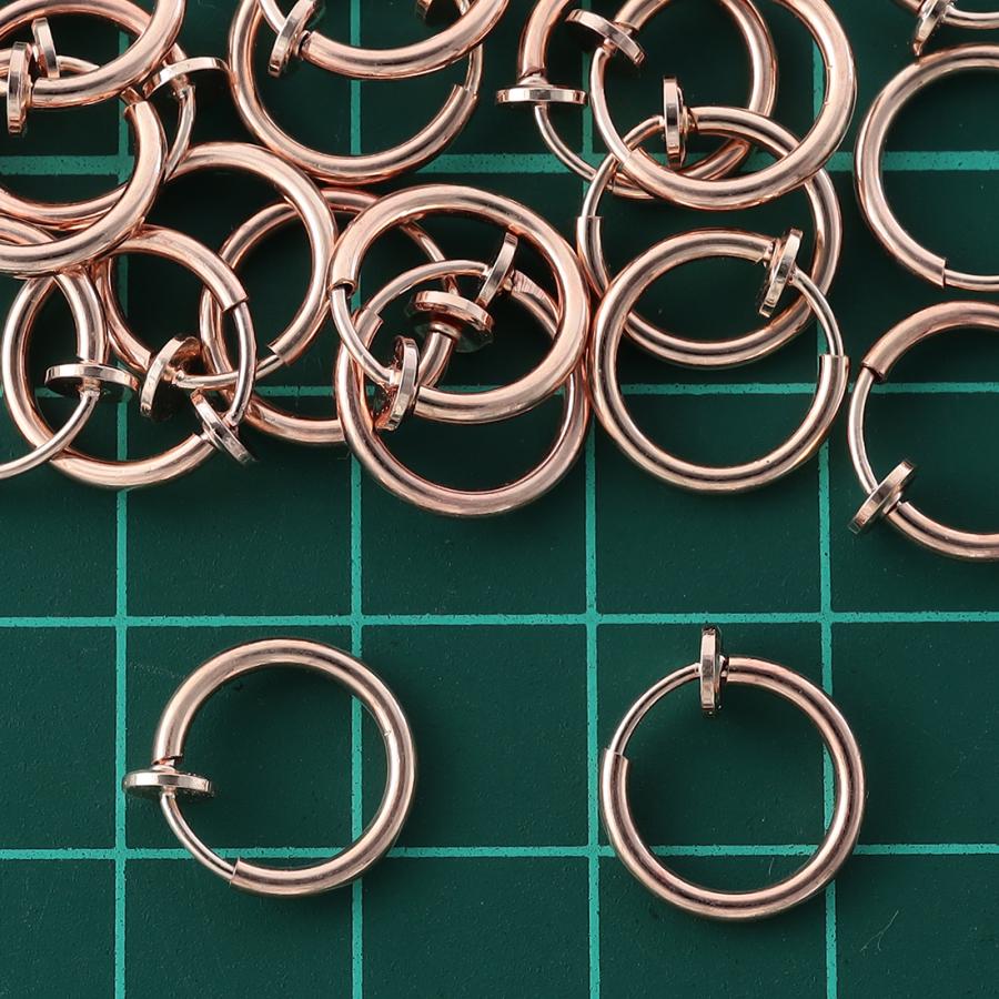 フープ イヤリング パーツ ピンクゴールド 20個 11mm カン無 小さめ ノンホールピアス アクセサリー 金具 AP2270 : ファイ ...