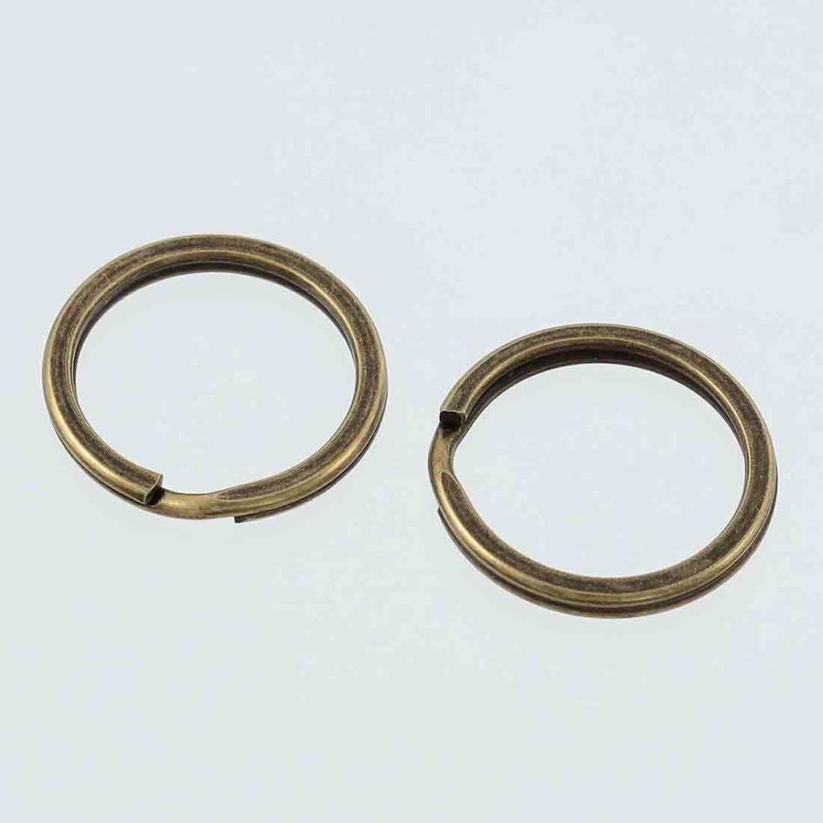 平キーリング 20mm 50個 アンティーク 金古美 二重リング キーホルダー ストラップ パーツ ハンドメイド 金具 AP2335 ...
