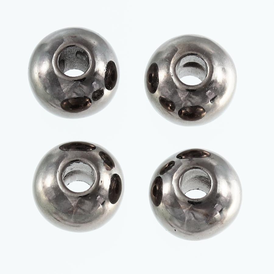 ビーズ 8mm 丸 ガンメタリック プラ製 200個 両穴有 軽い CCBプラスチック アクセサリー パーツ AP2379 : ファイニエ ...